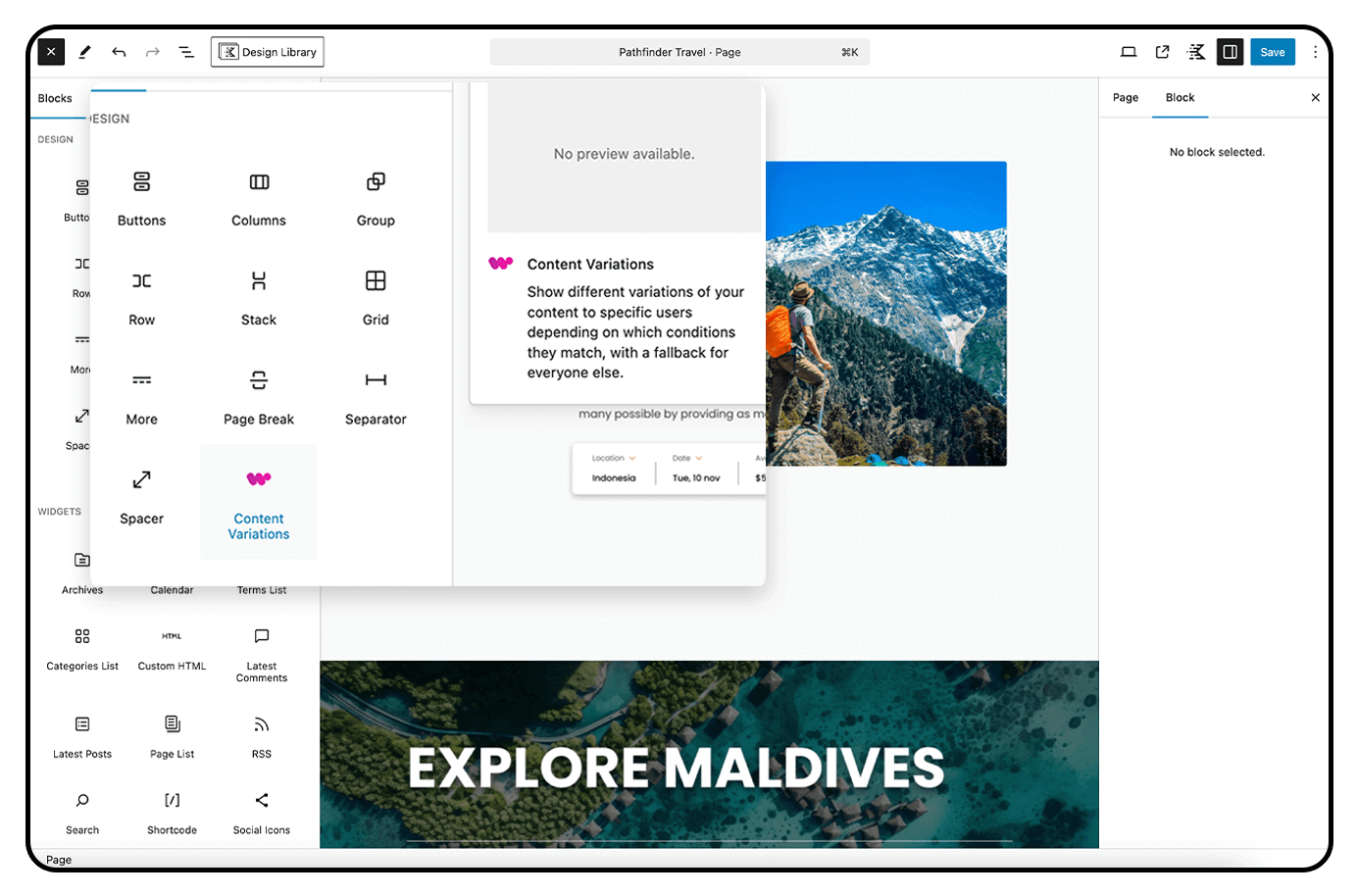 How to Use the Content Variations Block | PersonalizeWP
