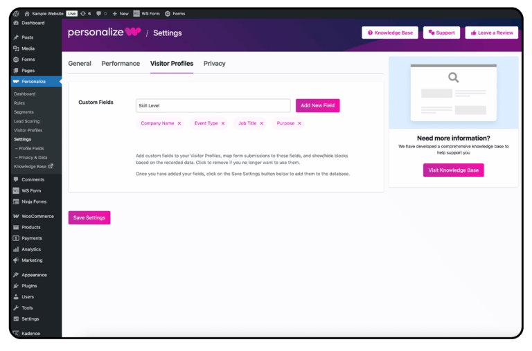 How to Set Up and Use Custom Profile Fields in PersonalizeWP | PersonalizeWP